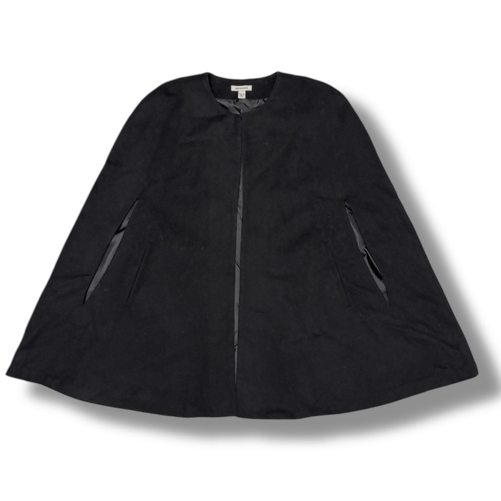 Boston Proper Black Wool Blend Swing Cape With Arm Sl… - Gem